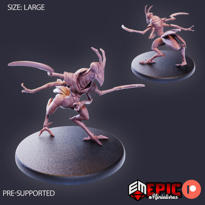3D Printable Mantis Folk Set / Insectoid Warrior / Huge Jungle Insect ...