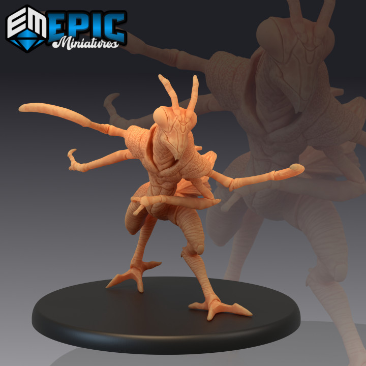 3D Printable Mantis Folk Set / Insectoid Warrior / Huge Jungle Insect ...