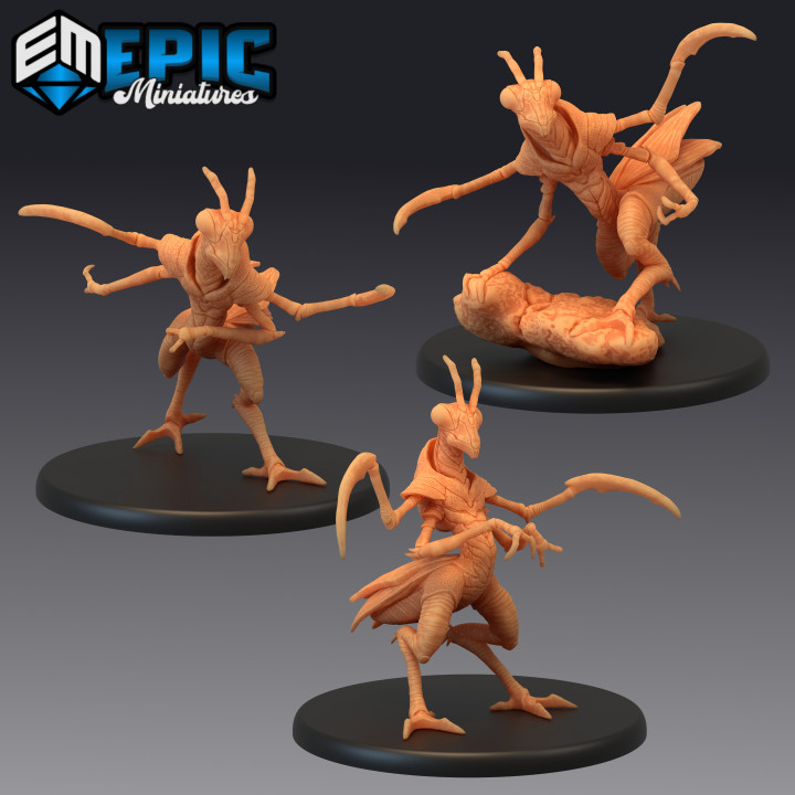3D Printable Mantis Folk Set / Insectoid Warrior / Huge Jungle Insect ...