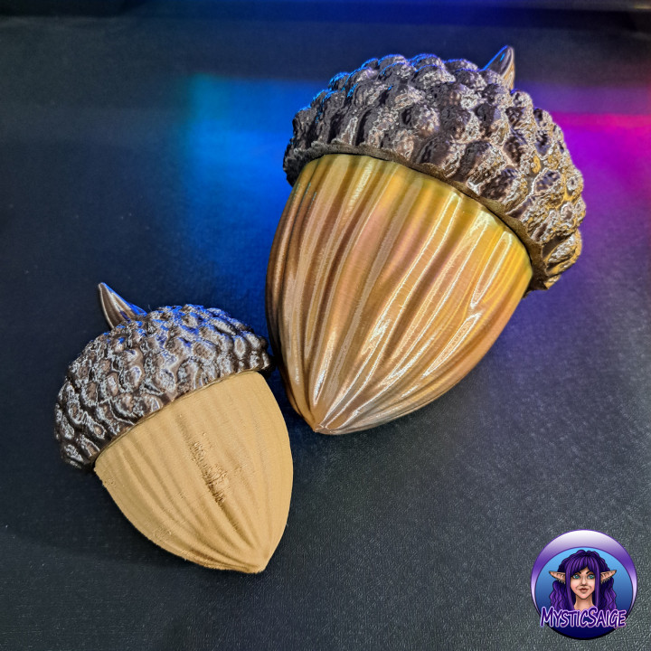 3D Printable Acorn Container by MysticSaige