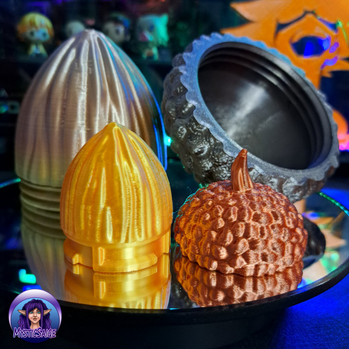 3D Printable Acorn Container by MysticSaige