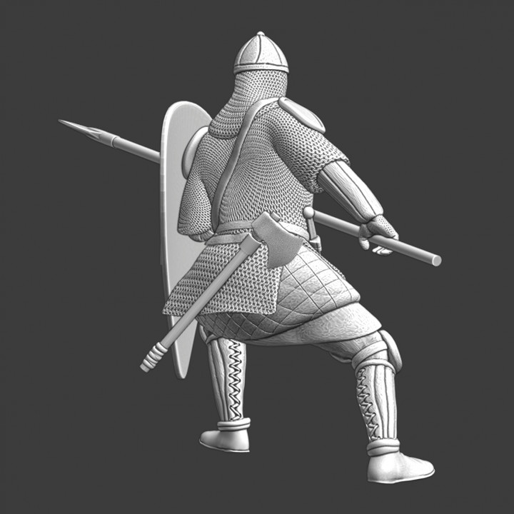 3D Printable Medieval Kievan Rus spearman by Northern Crusades Miniatures