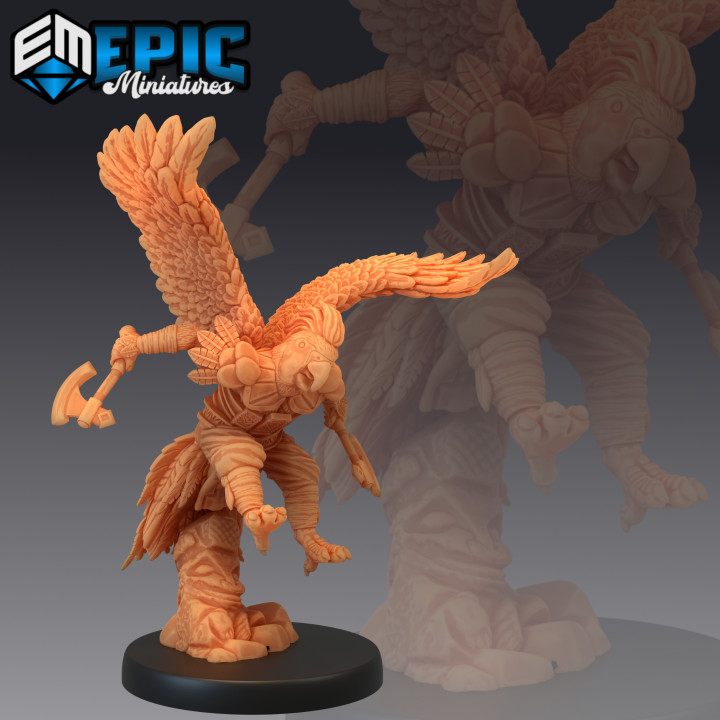 3D Printable Parrot Folk Warrior Set / Winged Birdfolk / Jungle Bird ...