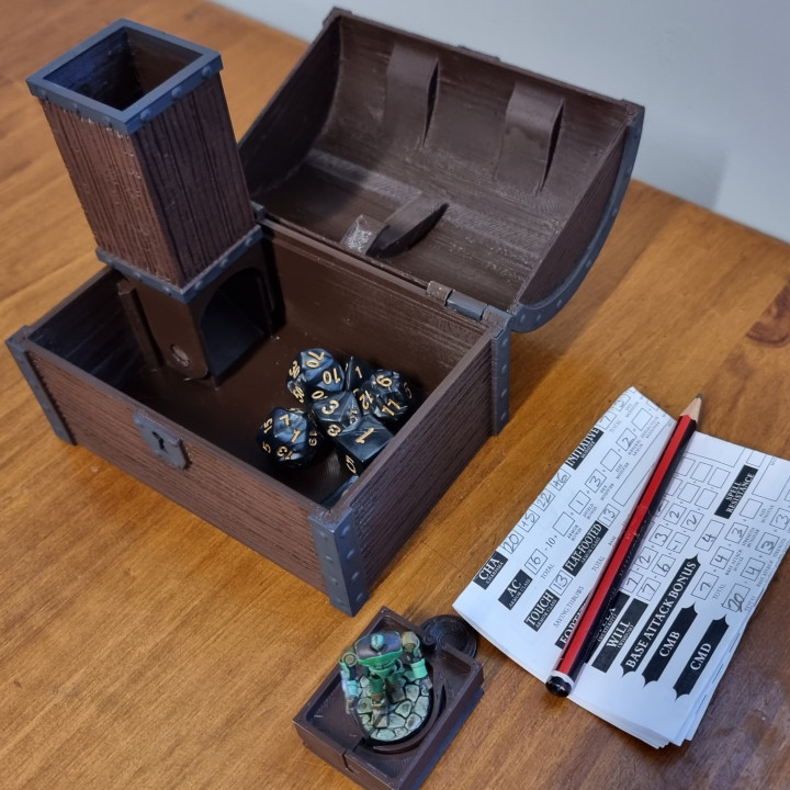 3D Printable Round-Topped Dice Chest/Tower by Tabletop Evolved