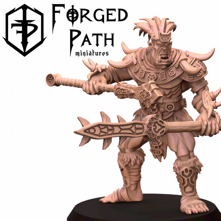 3D Printable Jungle Orcs Duel Weapons by Forged Path Miniatures