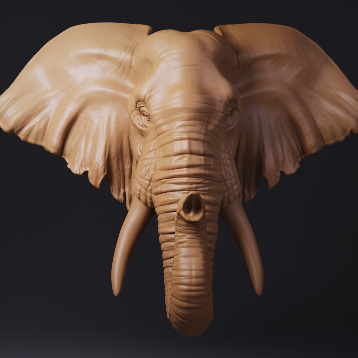 3D Printable Elephant Head by Art of V