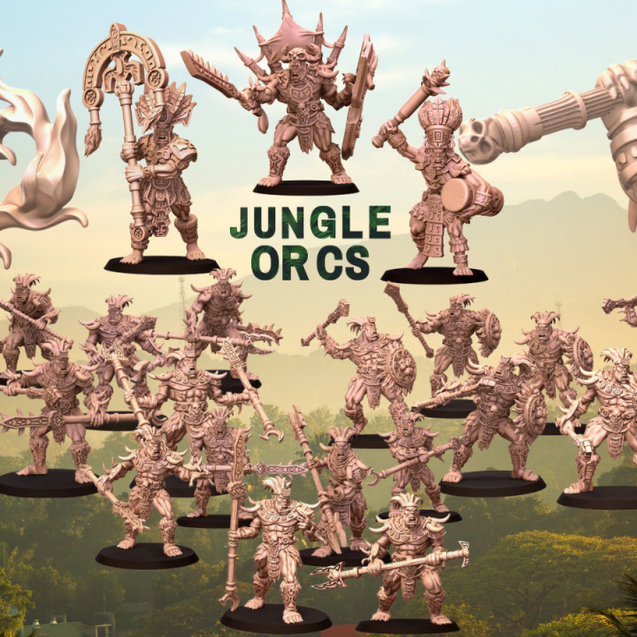 3D Printable Jungle Orcs Bundle by Forged Path Miniatures