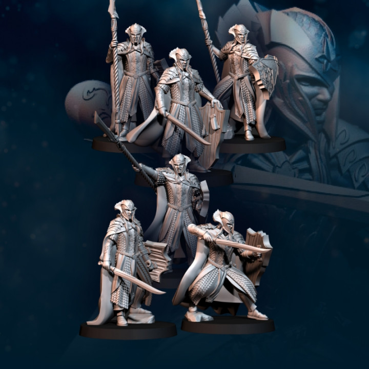 3D Printable 6x Wood Elf King Guard | Wood Elves | Fantasy by Davale ...