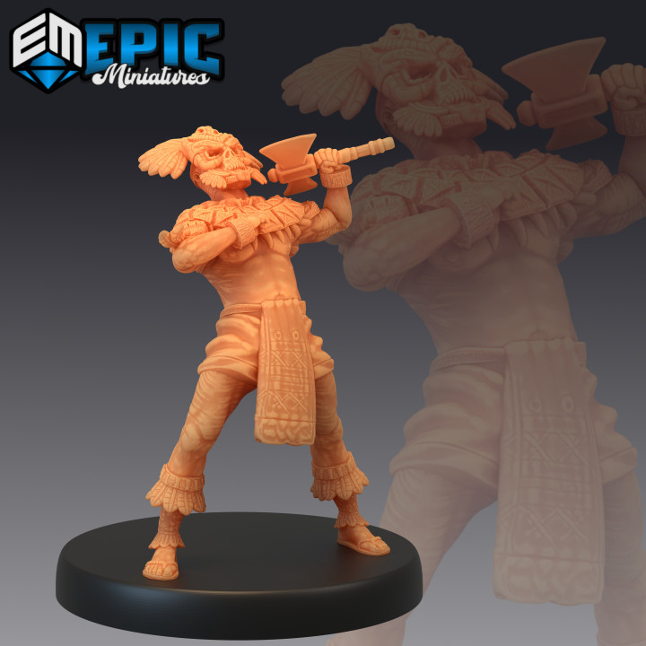 3D Printable Jungle Tribe Set / Aztec Fighter / Ancient Forest Native ...