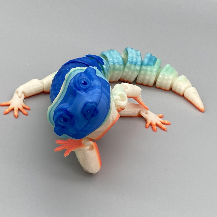 3D Print of Leopard Gecko Articulated Toy, Print-In-Place Body, Snap ...