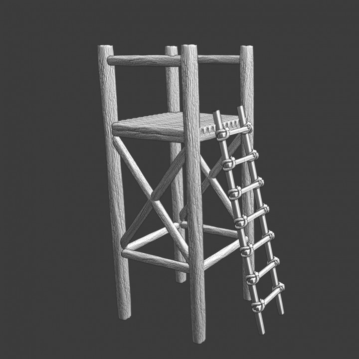 3D Printable Medieval simple guard tower by Northern Crusades Miniatures