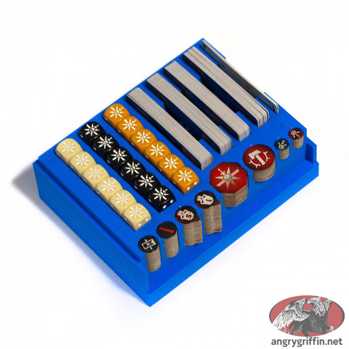 3D Printable Magnet ready token, dice and card holder to suit Warcry ...