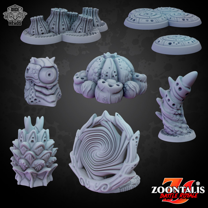 3D Printable Alien Terrain (pre-supported included) by Dice Heads