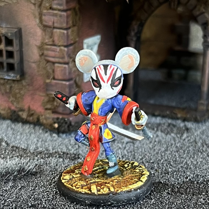 3D Print of Mouse Ninja (pre-supported included) by ToyGameFan