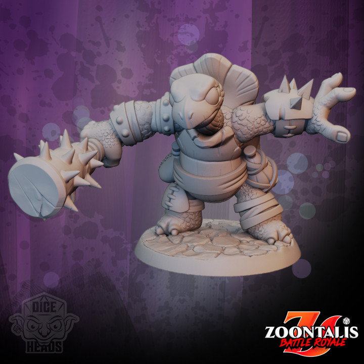 3D Printable Fighter Turtle (pre-supported included) by Dice Heads