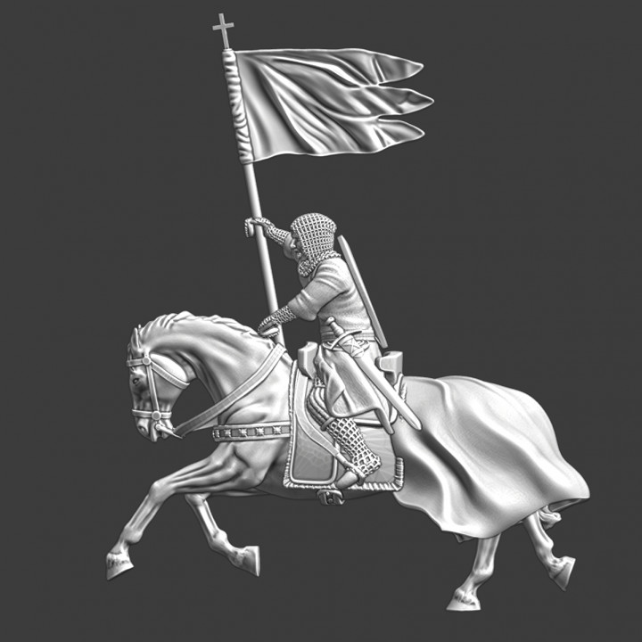 3D Printable Medieval Banner Knight charging by Northern Crusades ...