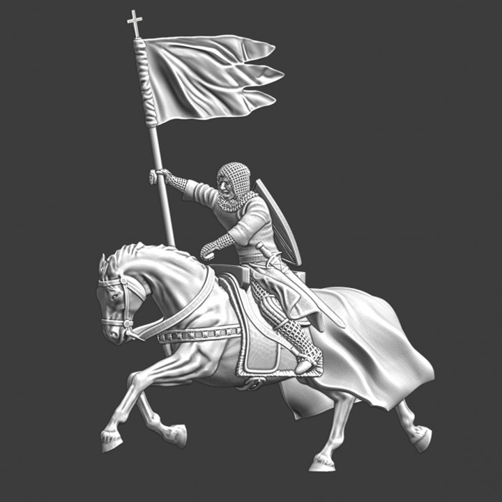 3D Printable Medieval Banner Knight charging by Northern Crusades ...