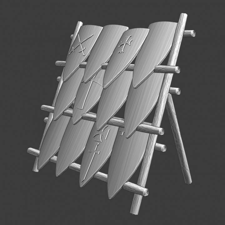 3D Printable Medieval shield defence by Northern Crusades Miniatures