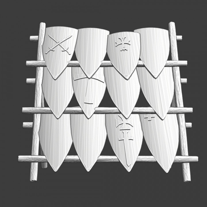 3D Printable Medieval shield defence by Northern Crusades Miniatures