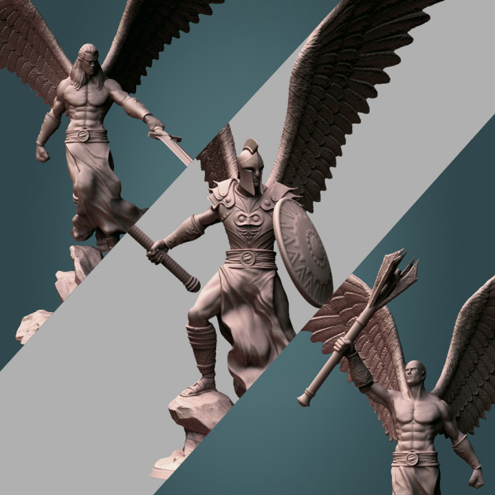 3D Printable Angel 3 poses by clynche art