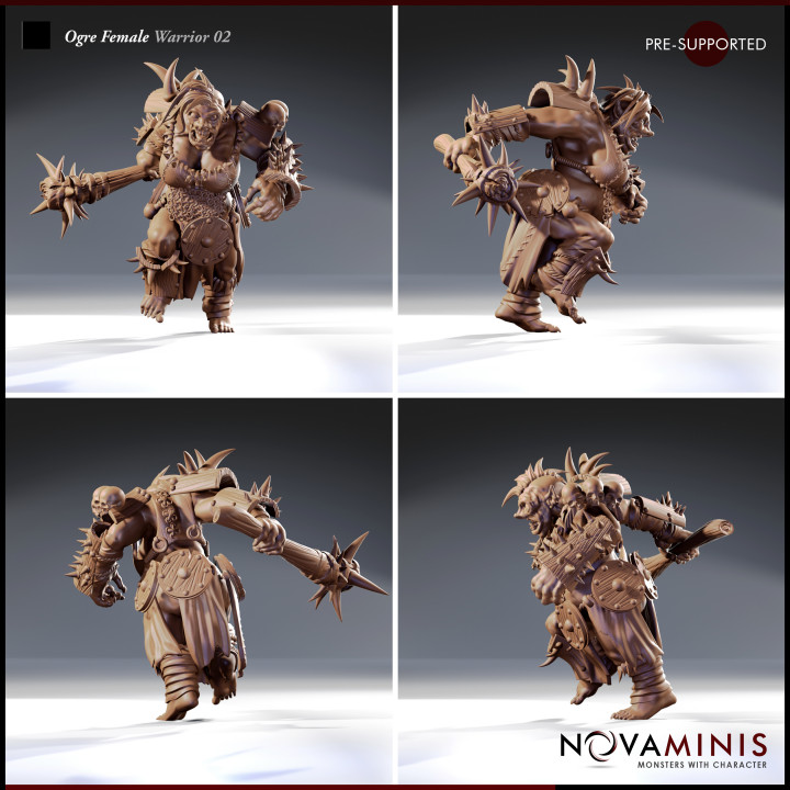 3D Printable Ogre Female Warrior 02 by NOVAMINIS