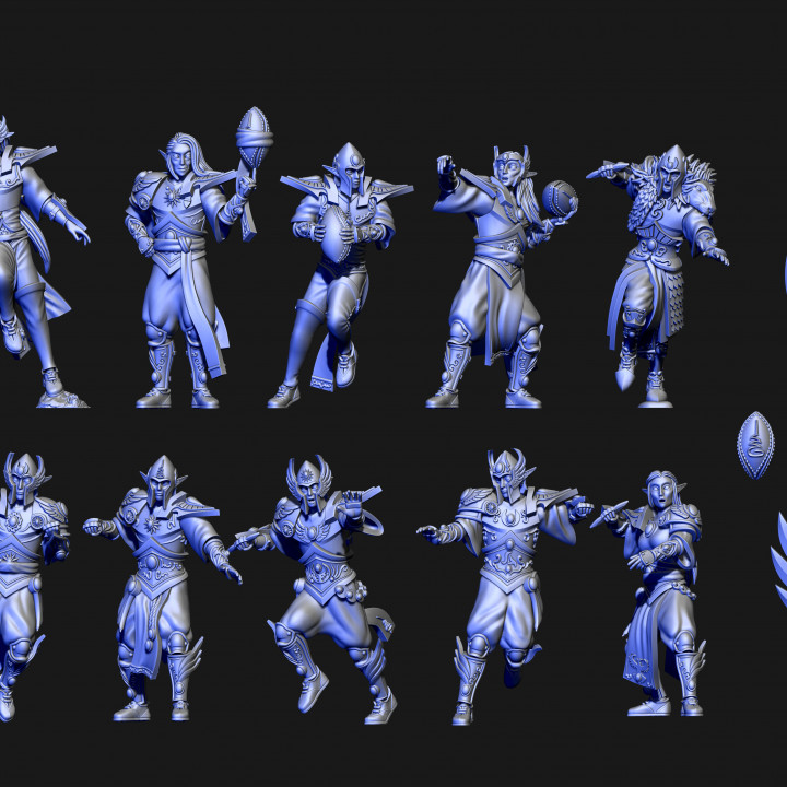 3D Printable High elf fantasy football team (elves) by HoloMiniatures