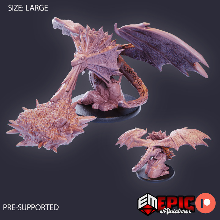 3D Printable Tropical Wyvern Fire Breath / Bulky Dragon / Fire Drake ...