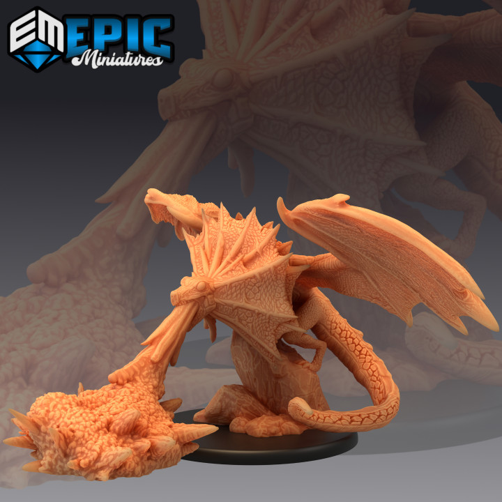 3D Printable Tropical Wyvern Fire Breath / Bulky Dragon / Fire Drake ...