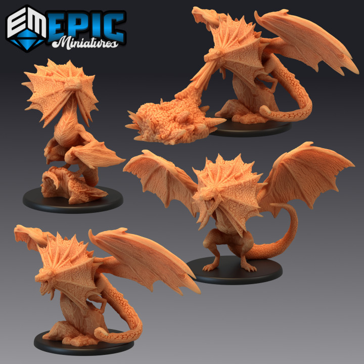 3D Printable Tropical Wyvern Set / Bulky Dragon / Fire Drake / Draconic ...