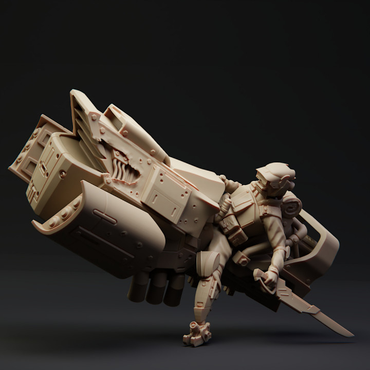 3D Printable 7. Dune Rider 32&75mm by realsteone miniatures