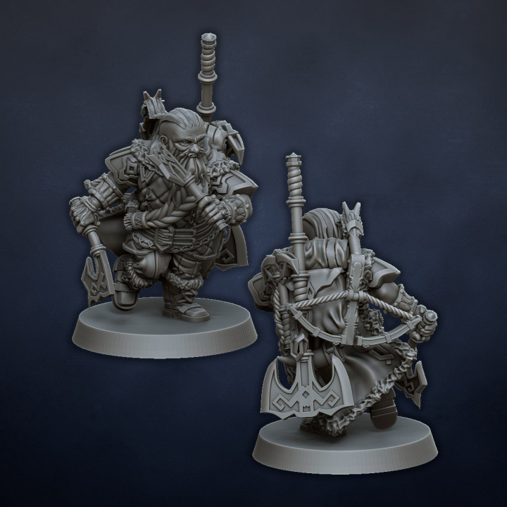3D Printable Dwarf Rangers by Dragon's Lake Miniaturas