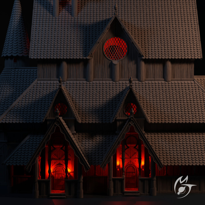 3D Printable Viking Temple - Stave Church - Modular OpenLOCK Terrain ...