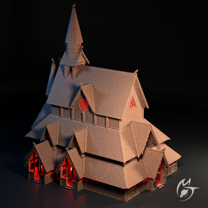 3D Printable Viking Temple - Stave Church - Modular OpenLOCK Terrain ...