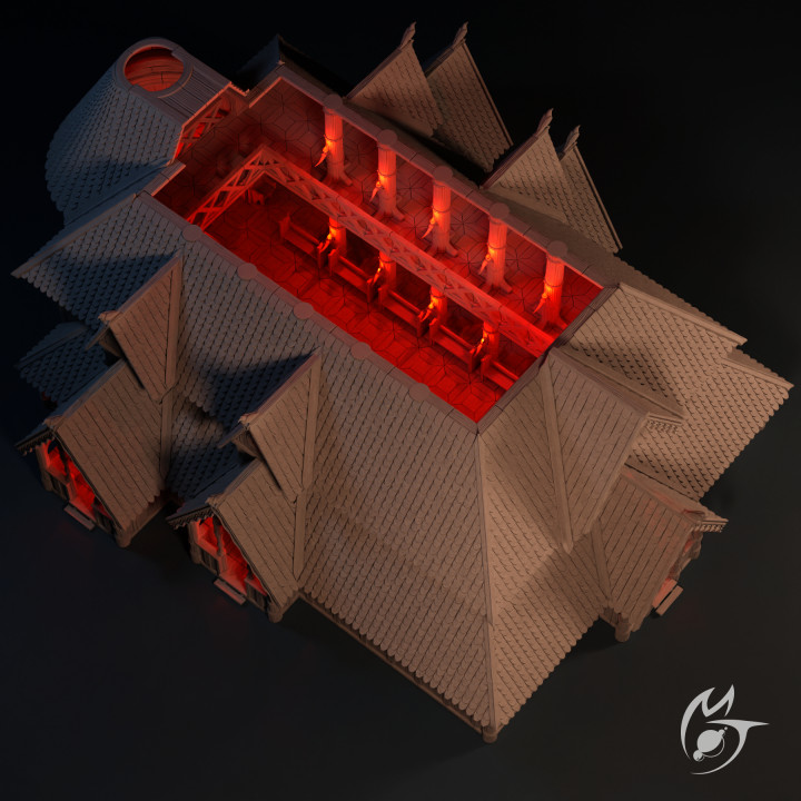 3D Printable Viking Temple - Stave Church - Modular OpenLOCK Terrain ...