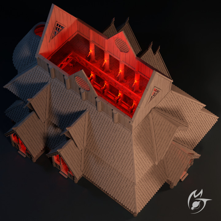 3D Printable Viking Temple - Stave Church - Modular OpenLOCK Terrain ...