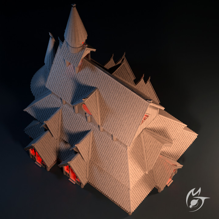 3D Printable Viking Temple - Stave Church - Modular OpenLOCK Terrain ...