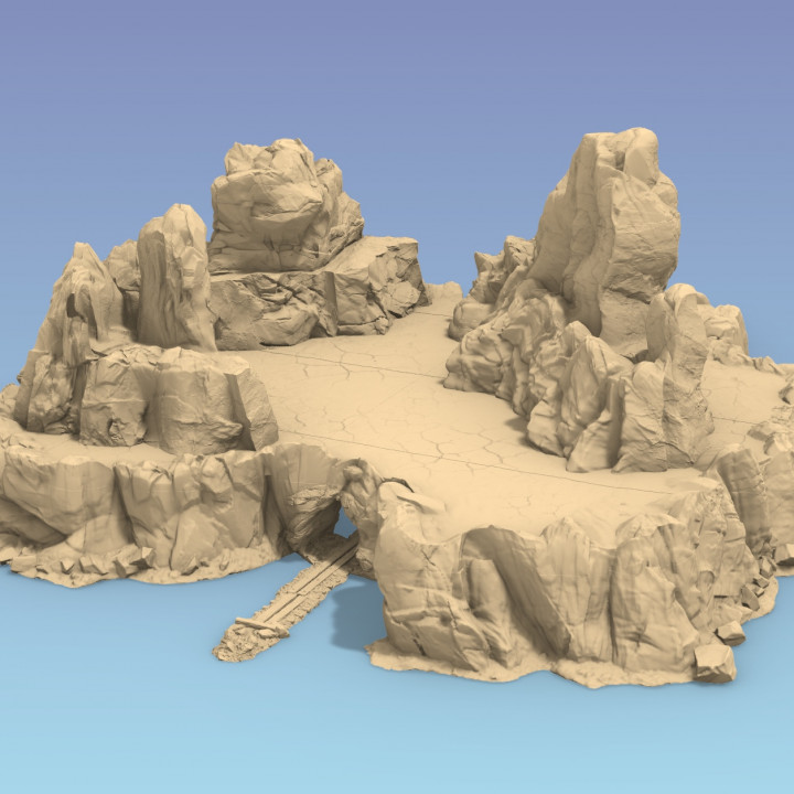 3D Printable Giant 2 foot+ Plateau and Mountains by GameScape3D
