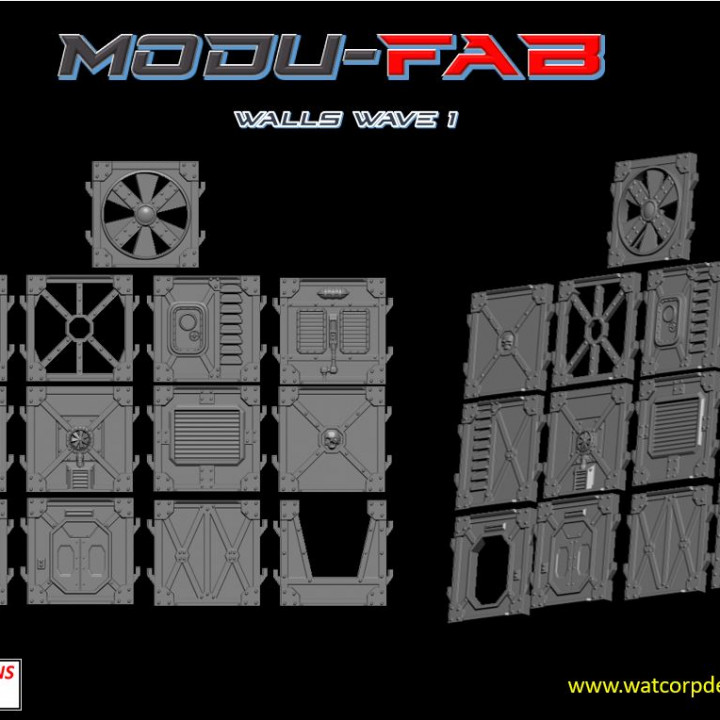 3D Printable Modufab - Modular, flat pack terrain by Watcorp Designs