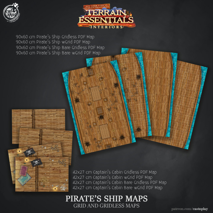 3D Printable Pirate's Ship Set (Pre-Supported) - Terrain by Cast n Play