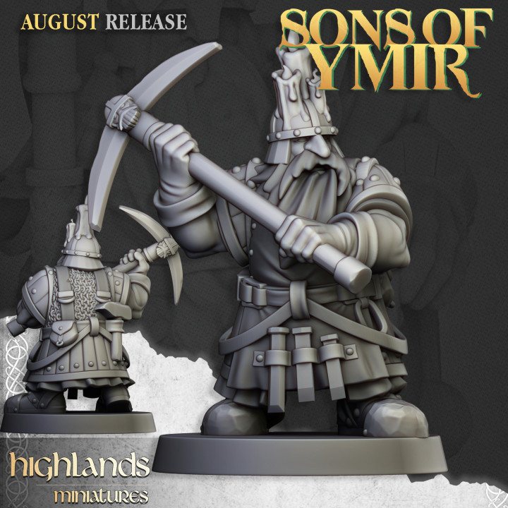 3D Printable Dwarfs Miners Unit - Highlands Miniatures by Highlands ...