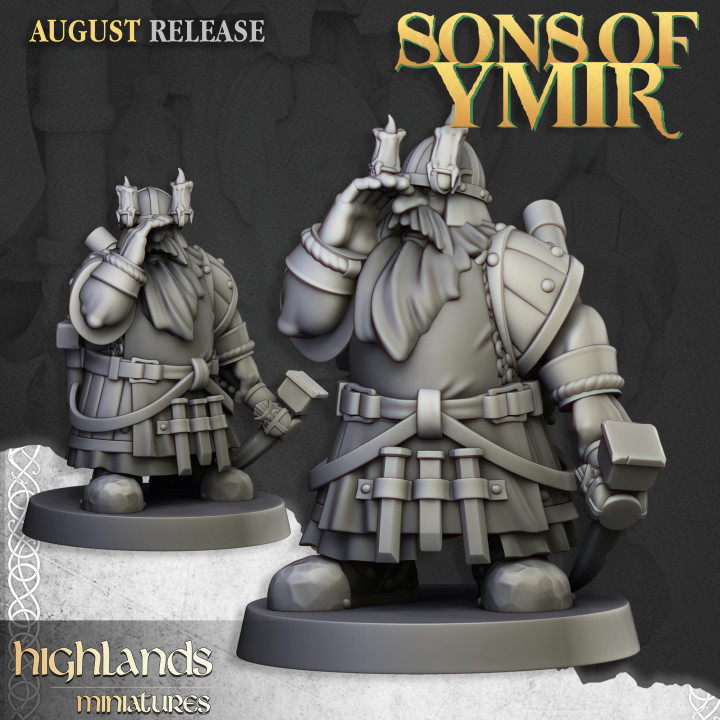 3D Printable Dwarfs Miners Unit - Highlands Miniatures by Highlands ...