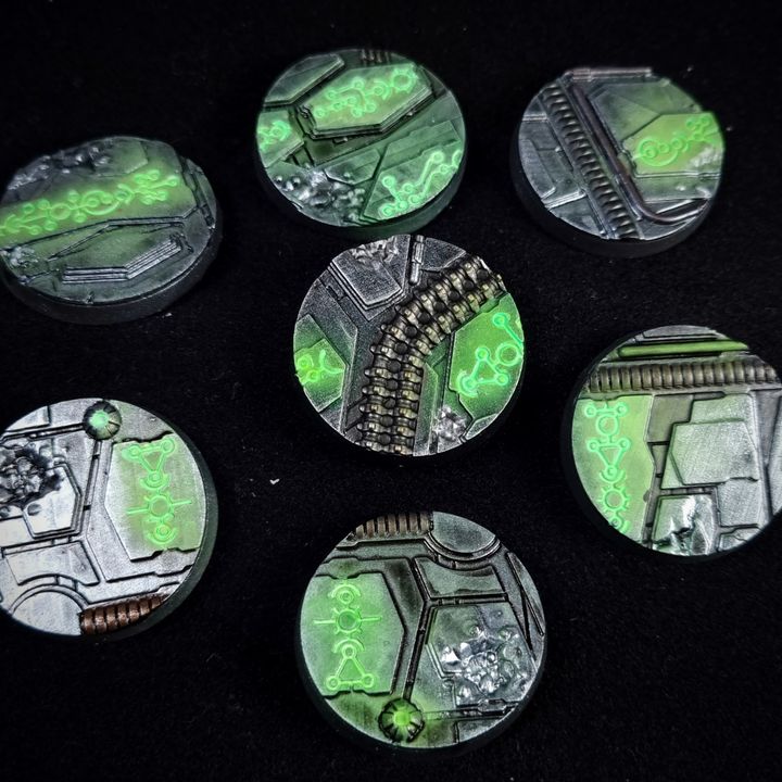 3D Print of LegendGames Necron 32mm blasted bases round x10 by elenhinan