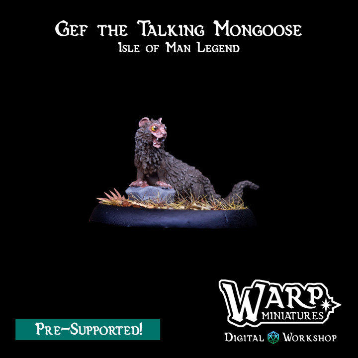 3D Printable Gef the Talking Mongoose by Warp Miniatures