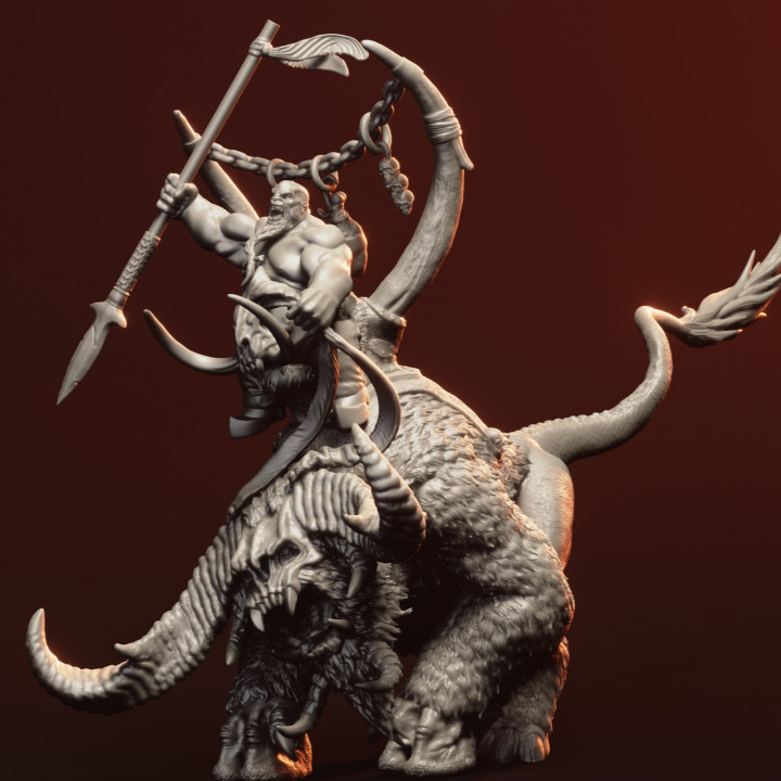 3D Printable Beastlord on Boulderskull by SabertoothCollectibles