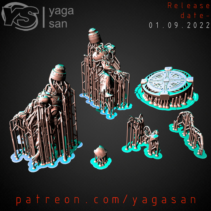 3D Printable Dark Mech Tech Priest by Yaga San