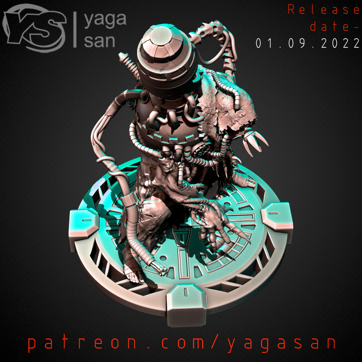 3D Printable Dark Mech Tech Priest by Yaga San