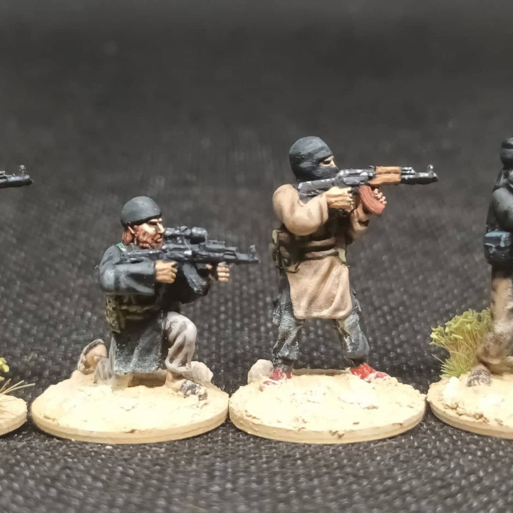 3D Printable IS1to 4 ISIL-ISIS-IS Fighters with a mix of weapons and ...