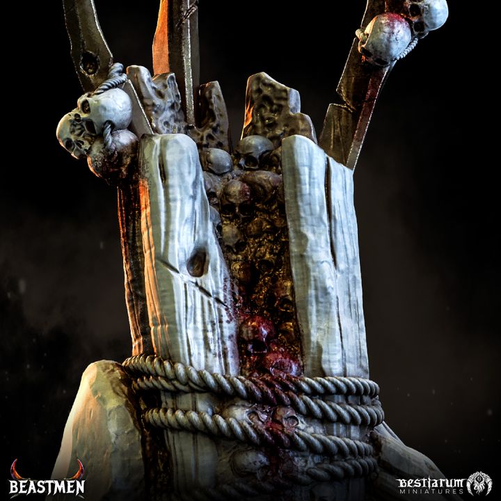 3D Printable Beastman Totems x2 | Beastmen by Bestiarum Miniatures