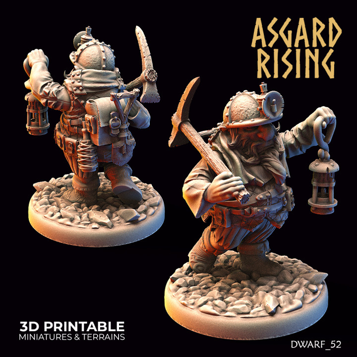 3D Printable DWARF: Dwarven Miners /Modular/ /Pre-supported/ by Asgard ...