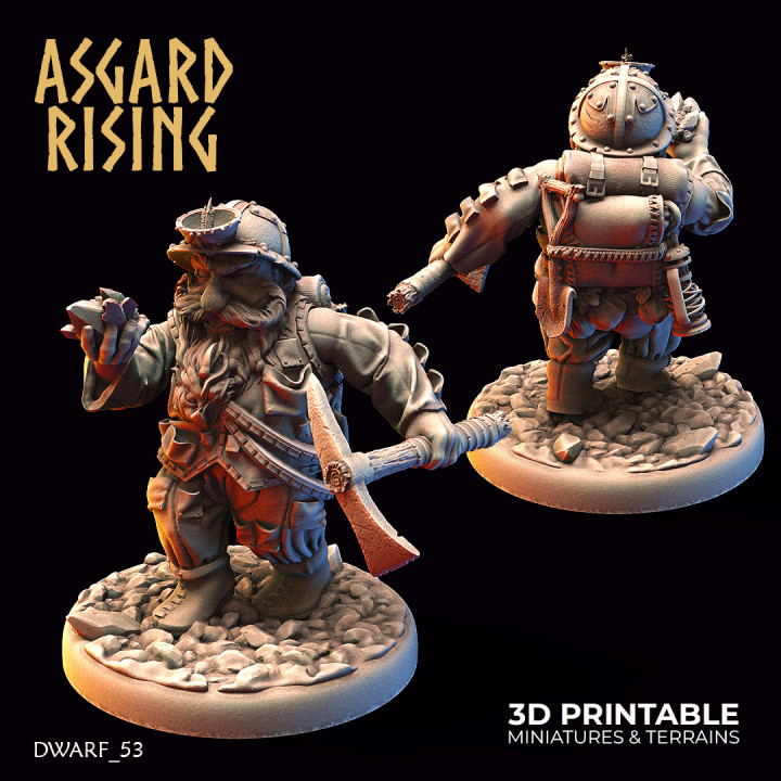 3D Printable DWARF: Dwarven Miners /Modular/ /Pre-supported/ by Asgard ...